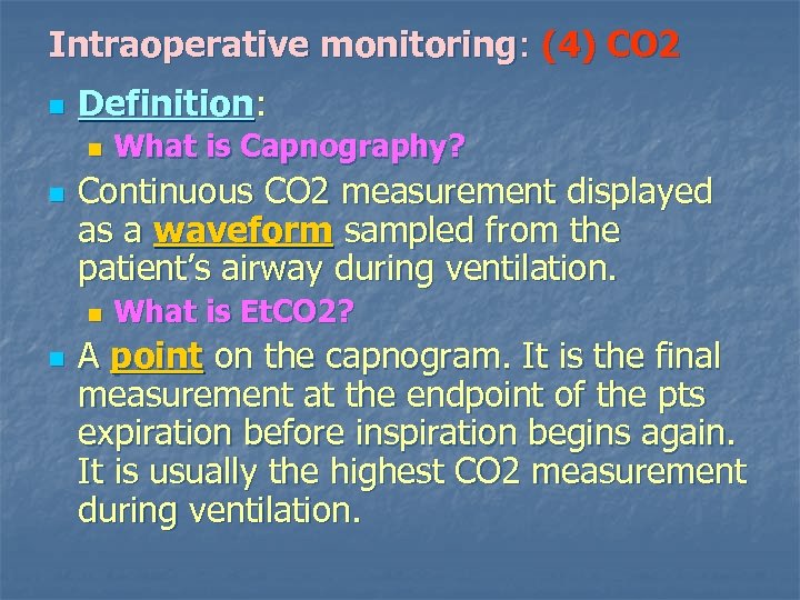Intraoperative Monitoring By Dr Doaa Kamal Intraoperative