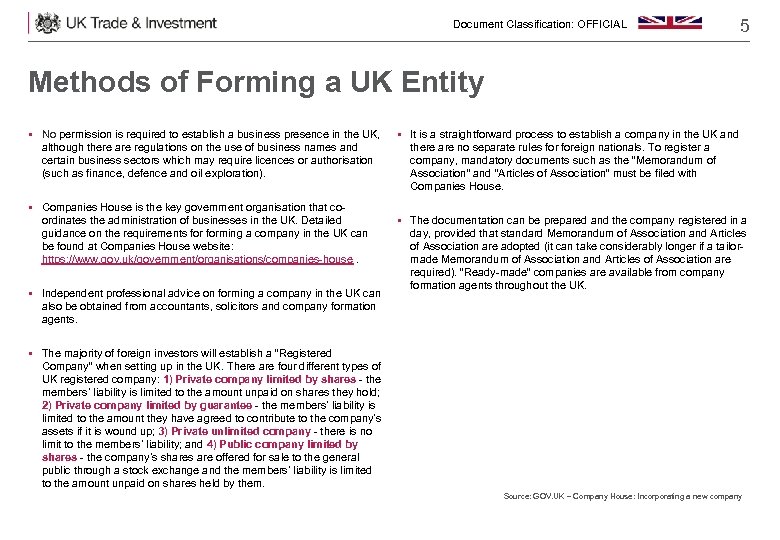 Document Classification OFFICIAL February 2016 Establishing a UK