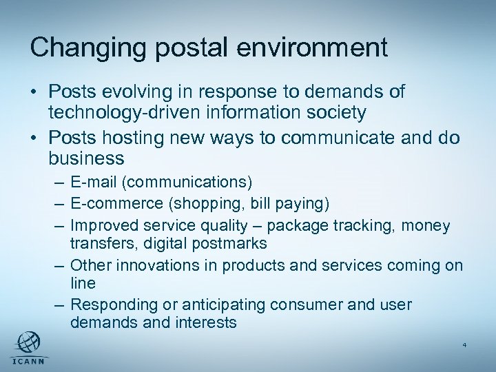 Contribution of the Postal Sector to Internet Governance