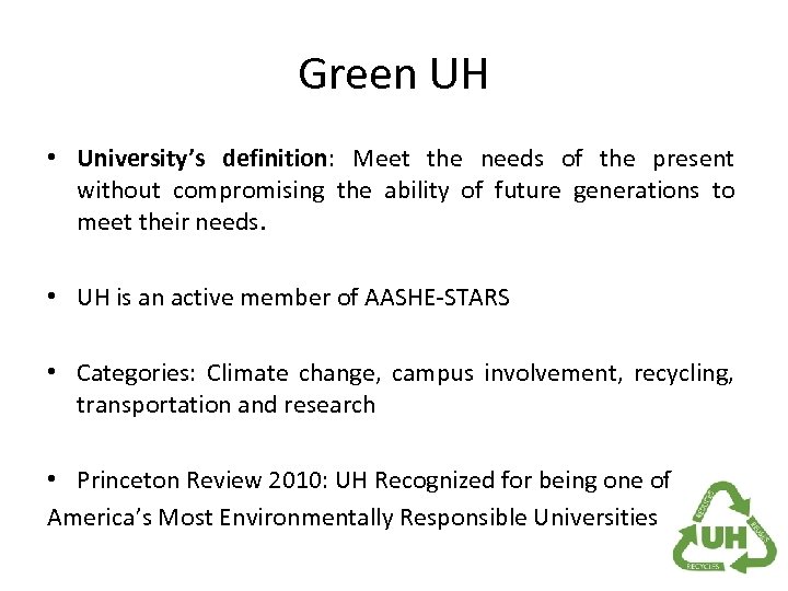 Mandatory Training Sustainability at the University of Houston