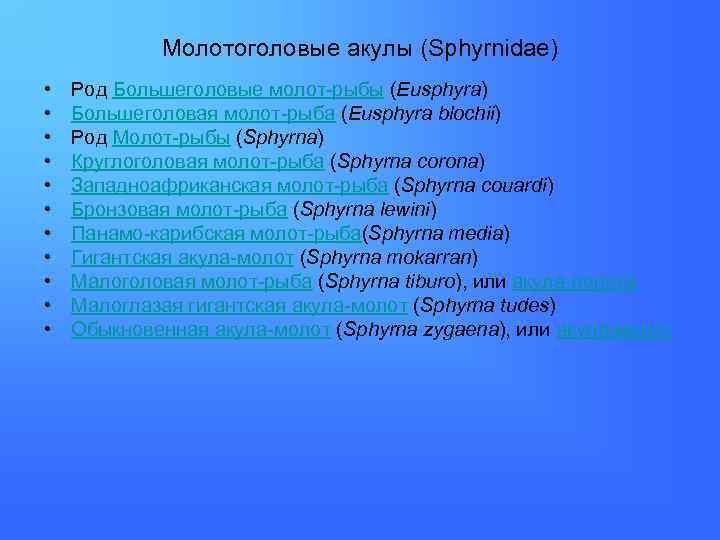 Класс Хрящевые рыбы Сhondrichthyes Класс Хрящевые рыбы-Сhondrichthyes