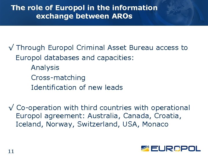 Europol Unclassified Basic Protection Level Taiex workshop