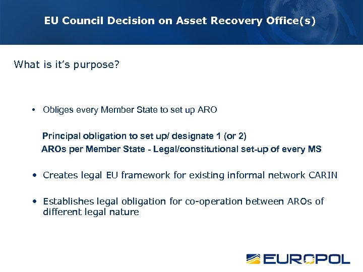 Europol Unclassified Basic Protection Level Taiex workshop