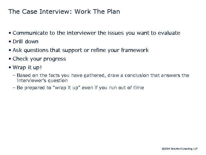 The Case Interview Business Case Workshop Agenda