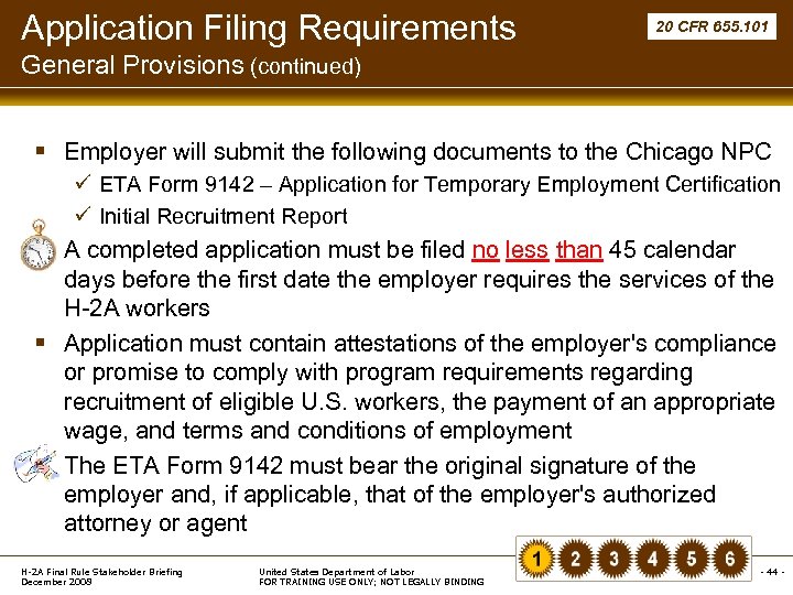 U S DEPARTMENT OF LABOR Employment Training