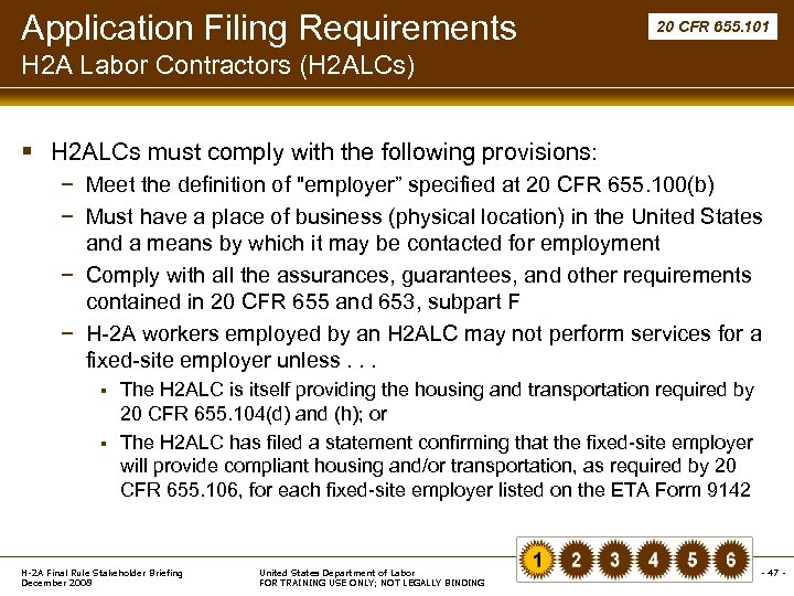 U S DEPARTMENT OF LABOR Employment Training