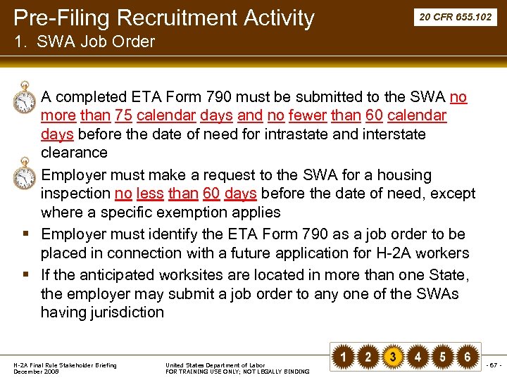 U S DEPARTMENT OF LABOR Employment Training