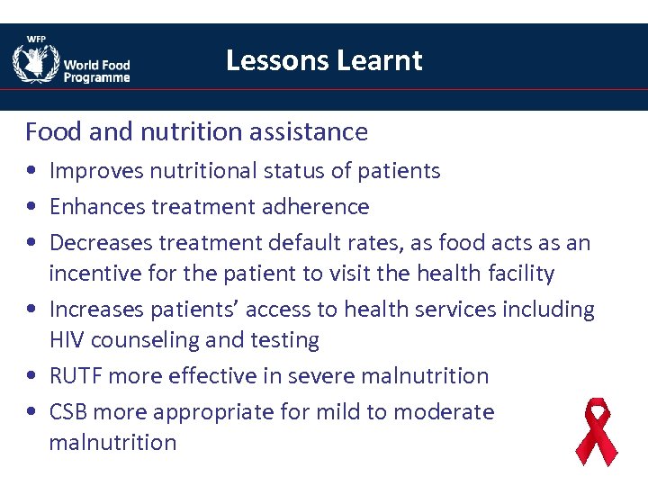 Tuberculosis and Nutrition Experiences from the Integration of