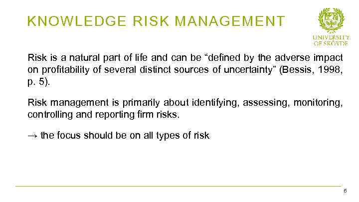 KNOWLEDGE LEAKAGE BY ASSOC DR SUSANNE DURST SOUTH