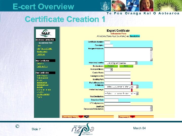E-cert Overview Te Pou Oranga Kai O Aotearoa