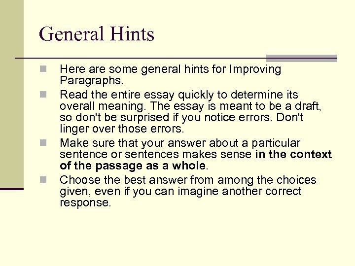 PSAT Club Writing Improving Paragraphs General