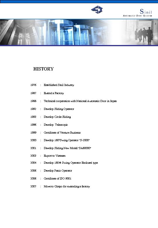 www autodoortech com SINIL AUTOMATIC DOOR — INSTRODUCTION