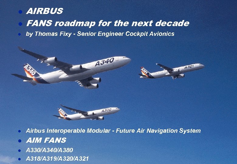 l AIRBUS FANS roadmap for the next decade