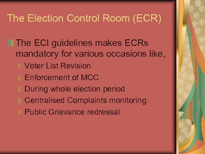 An Effective Control Room Presentation by G S