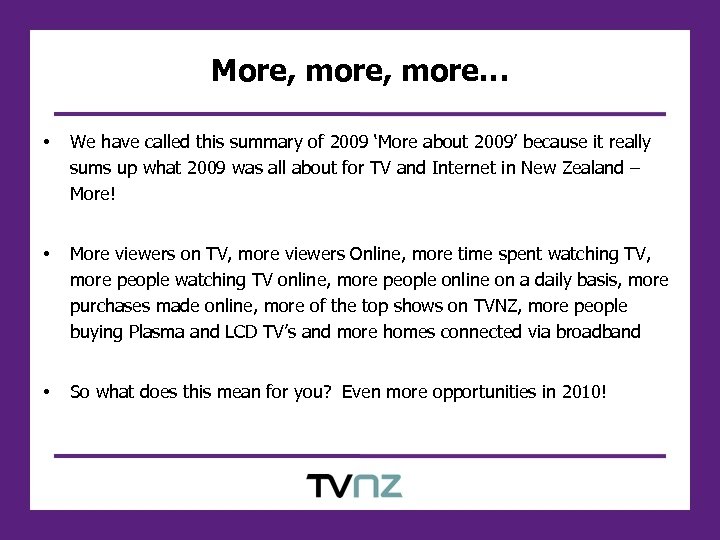 More about 2009 More more We