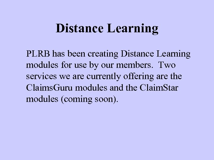 PLRB Web Services For PLRB Affiliate Members Maximize