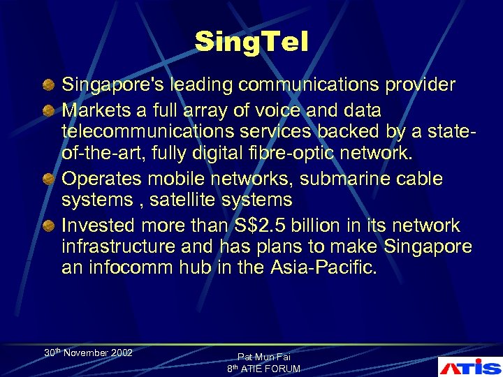 Singapore A Strategic Infocommunications Hub in the Asia
