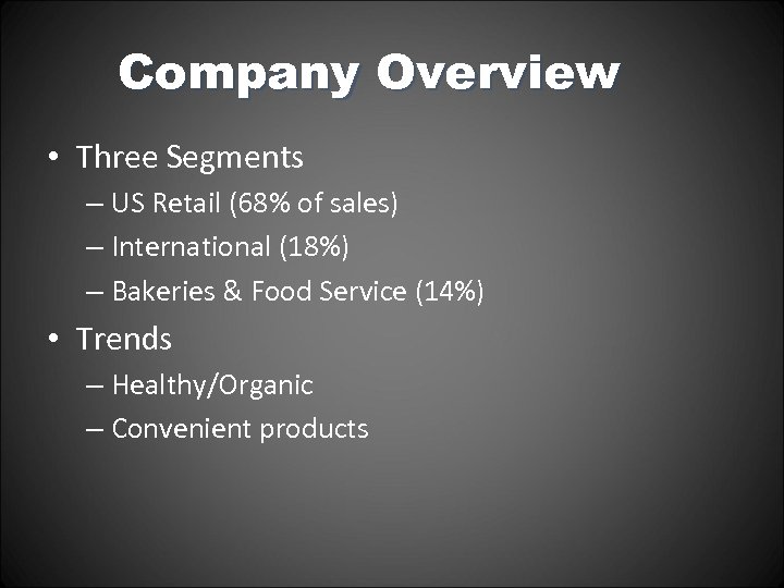General Mills Inc GIS Justin Craigwell-Graham Charles Gambino