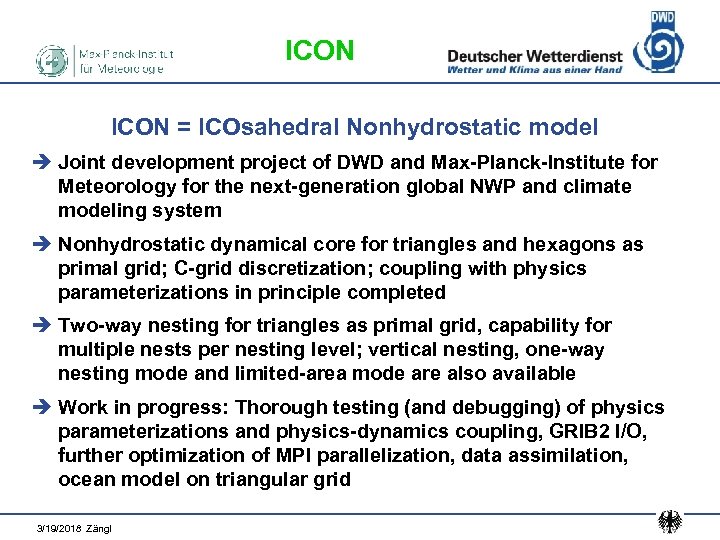 ICON The next-generation global model for numerical weather