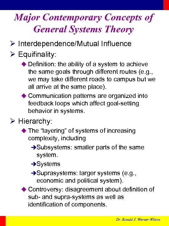SYSTEMS THEORY Whitchurch G G Constantine
