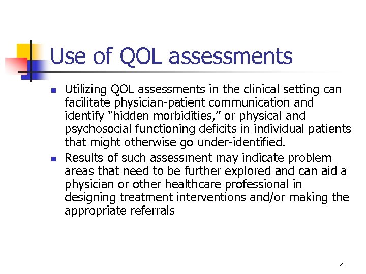 Hearing the Voices of the Children Measuring Pediatric