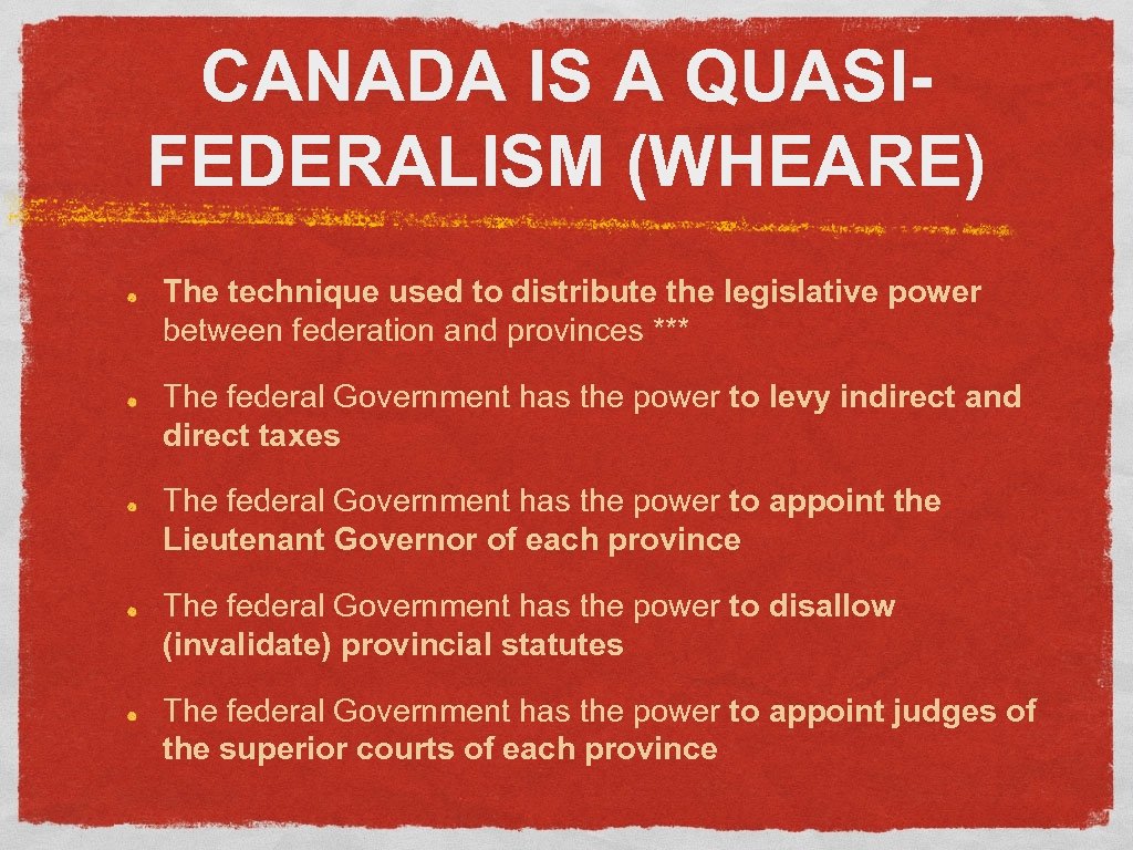 THE CANADIAN FEDERALISM BRITISH NORT AMERICA ACT
