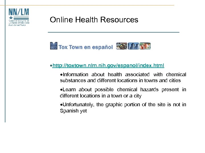 No Comprende Spanish Health Information Resources for English