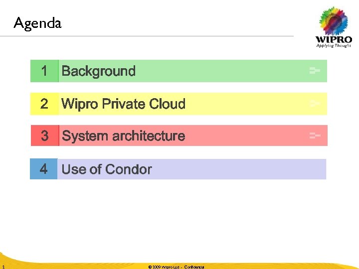 Private Cloud at Wipro Cloud computing based on