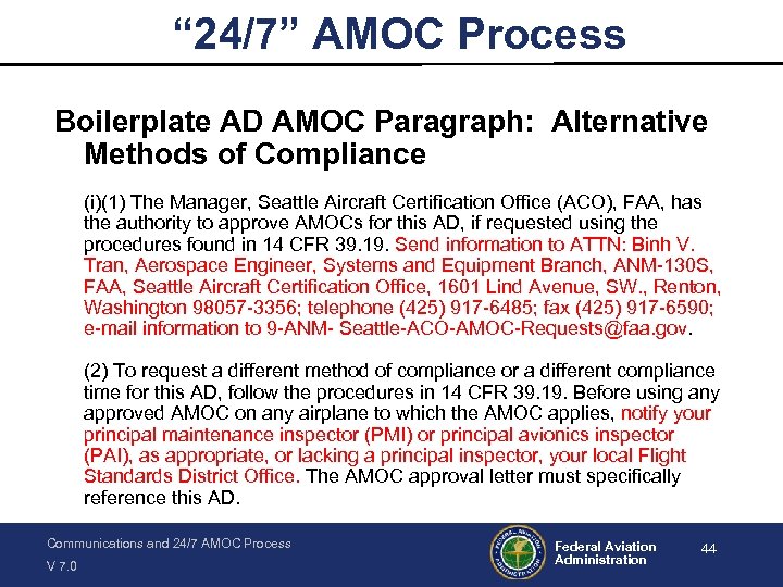 Communication and the 24 7 Alternative Methods of Compliance