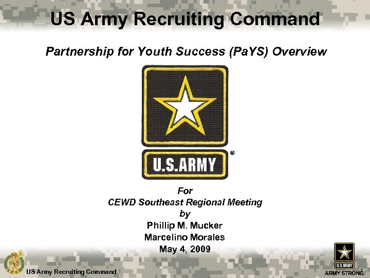 US Army Recruiting Command Partnership for Youth Success