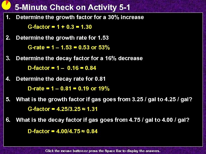 5 -Minute Check on Activity 5 -1 1