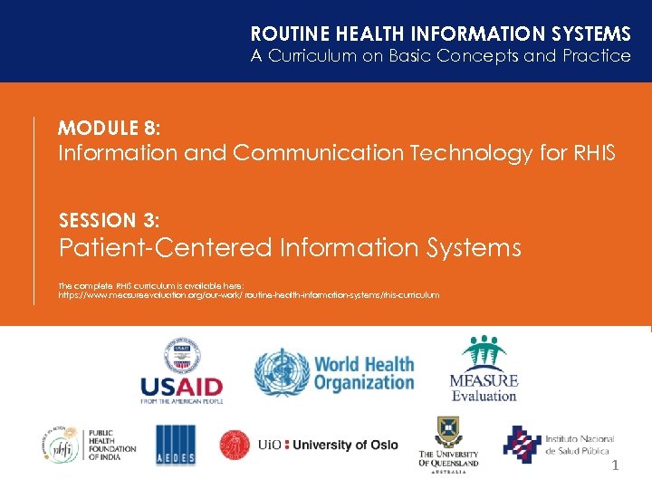 ROUTINE HEALTH INFORMATION SYSTEMS A Curriculum on Basic