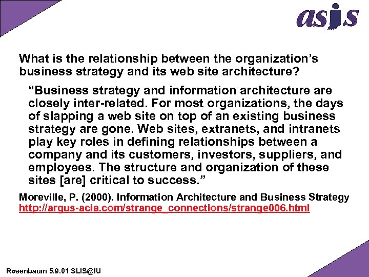 IA means Information Architecture But what does it