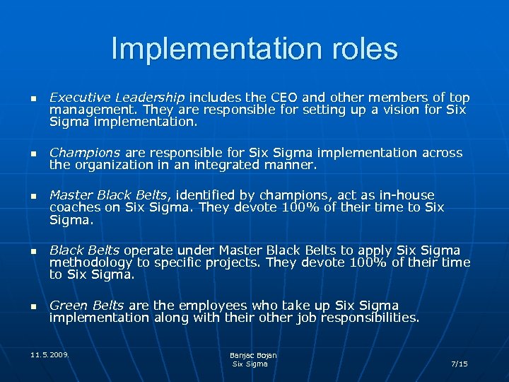 Six Sigma Banjac Bojan silmarils mail gmail com