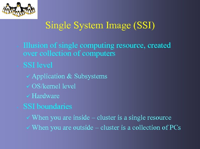 High Performance Computing with Linux clusters Mark Silberstein