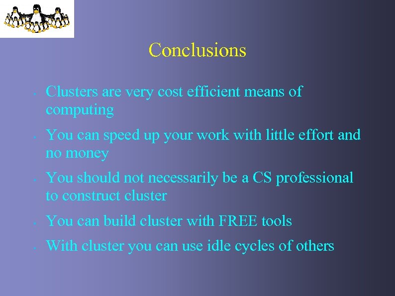 High Performance Computing with Linux clusters Mark Silberstein