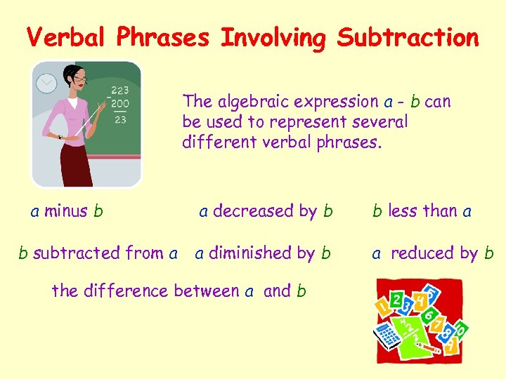 Verbal Phrases Involving Addition The Algebraic Expression A Verbal Phrases Involving Addition The Algebraic Expression A