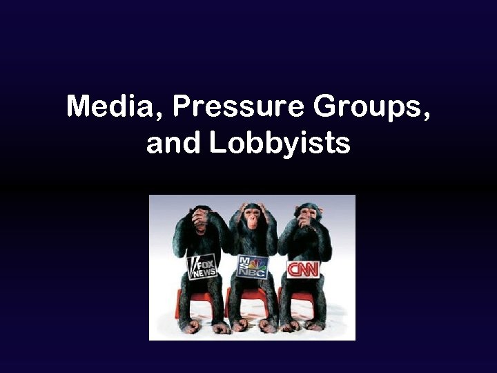 Media Pressure Groups and Lobbyists Pluralism