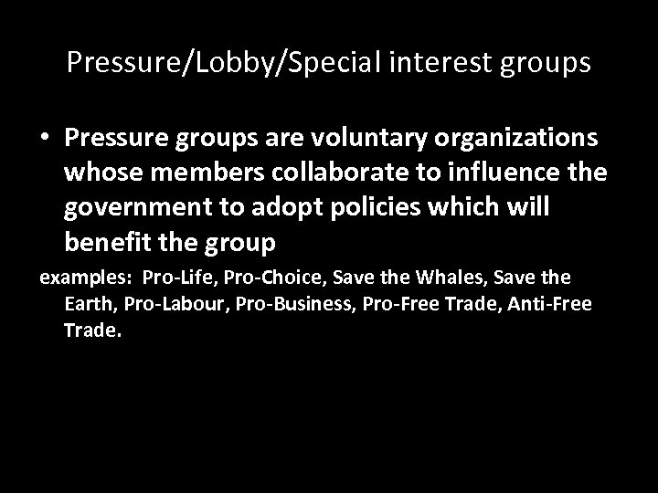 Media Pressure Groups and Lobbyists Pluralism