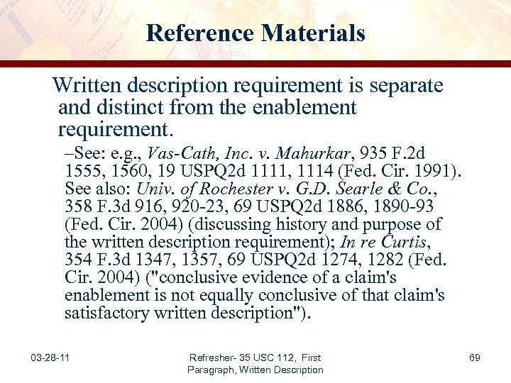 35 USC 112 First Paragraph Written Description