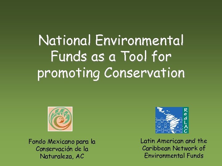 National Environmental Funds as a Tool for promoting