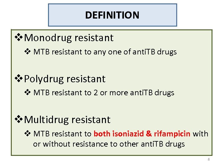 MULTIDRUGRESISTANT TUBERCULOSIS MDRTB by Dr Mat Zuki Mat