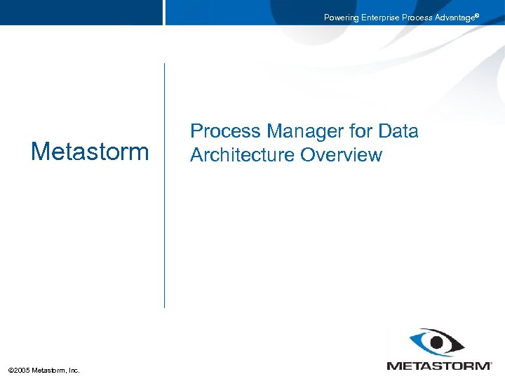 Powering Enterprise Process Advantage Metastorm PM 4 Data