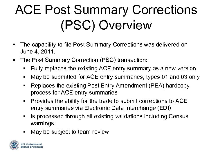 ACE Update and Broker Benefits Agenda