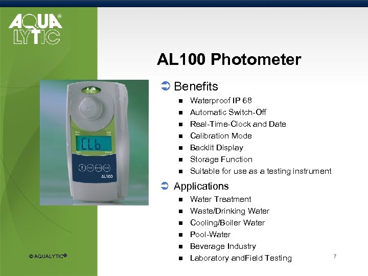 AQUALYTIC Water Analysis Equipment Benefits and Applications