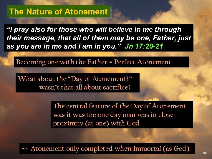 The Nature of Atonement AT-ONE-MENT word invented by