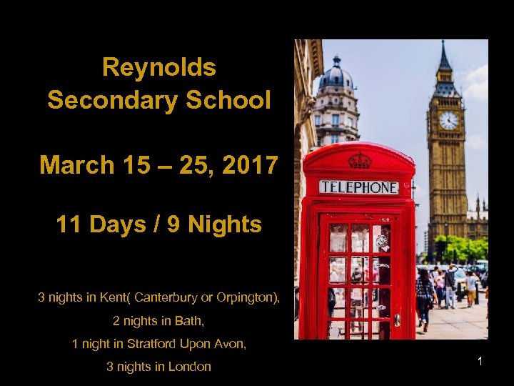 Reynolds Secondary School March 15 25 2017