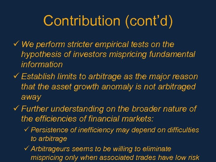 Limits to Arbitrage and the Asset Growth Anomaly
