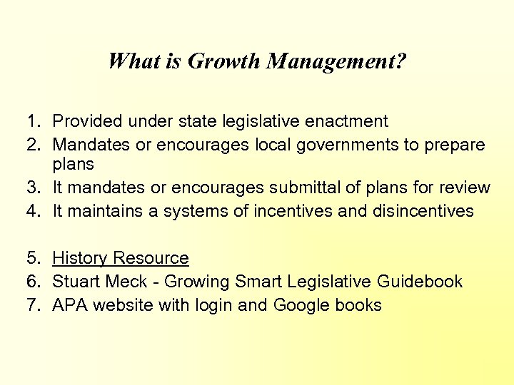 What is Growth Management 1 Provided under state