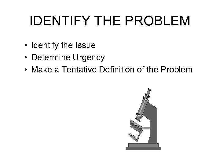 THE PROBLEM SOLVING PROCESS 1 2 3 4